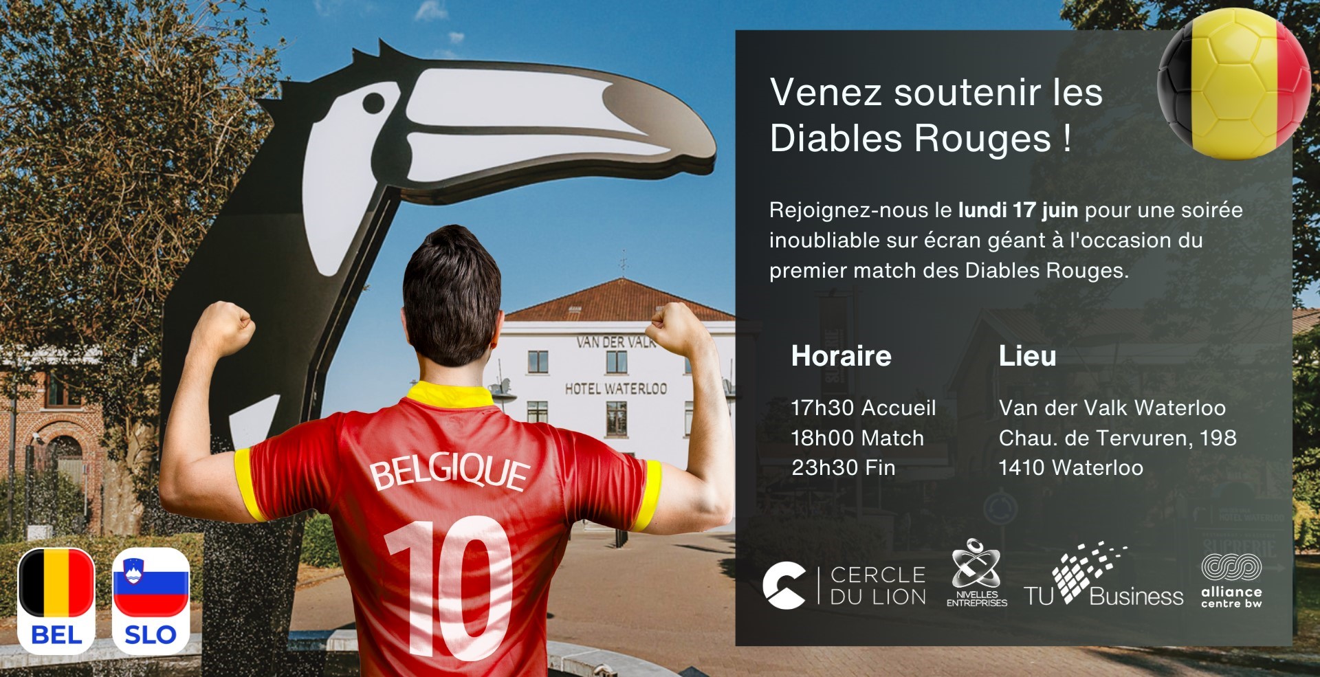 Soirée Foot lundi 17 juin, à l'occasion du 1er match des Diables Rouges ...